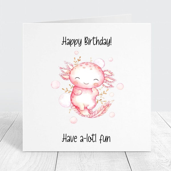 Axolotl Birthday Card - Etsy