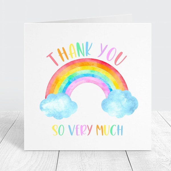 Rainbow Thank You - Etsy