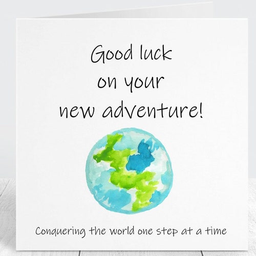 Good Luck Card Good Luck on Your New Adventure Card - Etsy