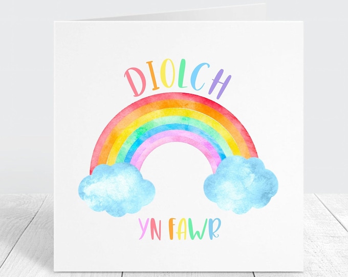 Welsh Thank You Card, Diolch Yn Fawr Mawr Card, Diolch Card, Welsh ...