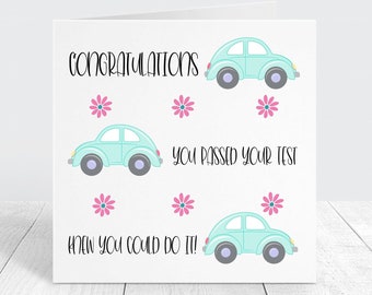 Congrats on Passing Your Driving Test Card, New Driver Congrats Card ...