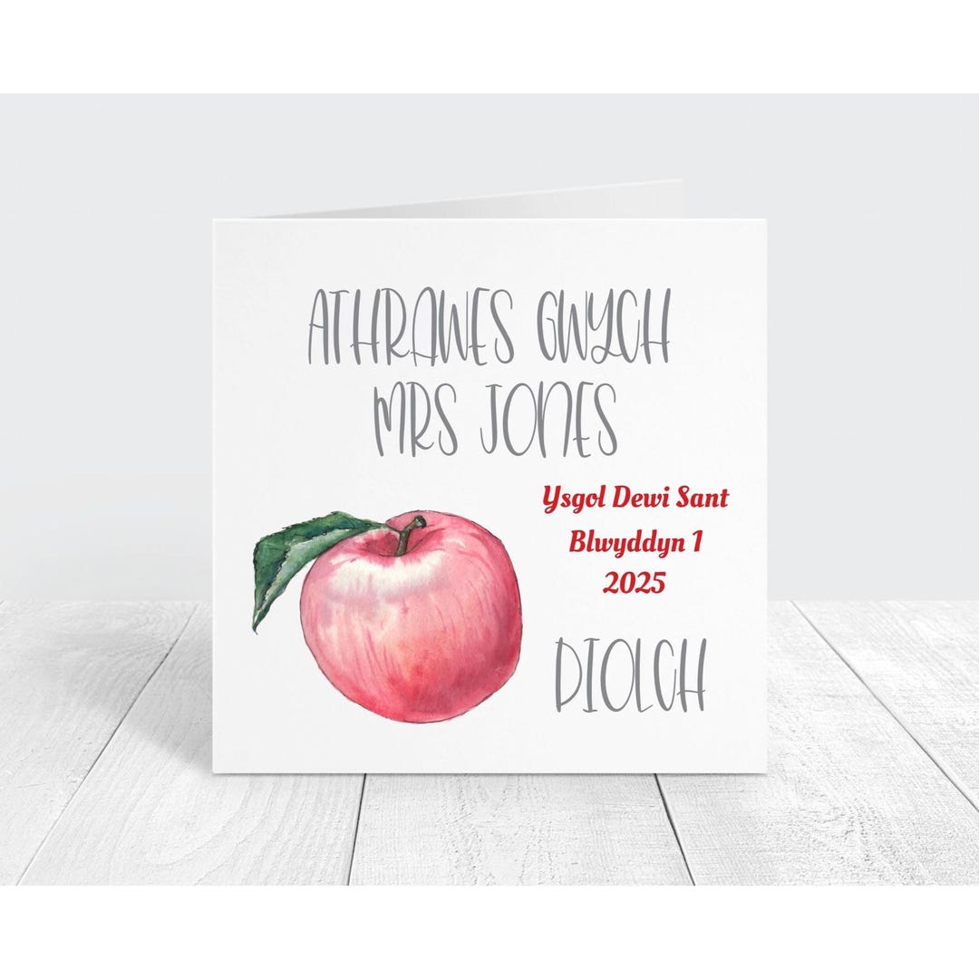 Welsh Thank You Teacher Card With School and Class Personalisation ...