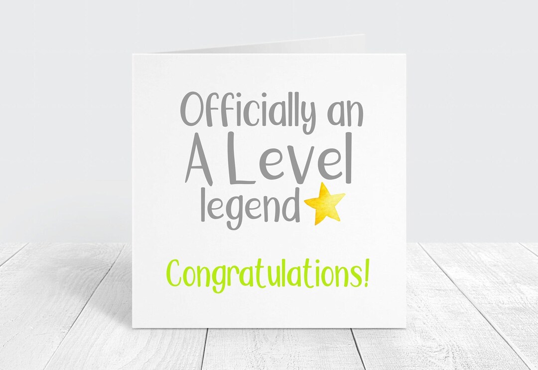 A Level Congratulations Card, A Level Legend Funny Exam Success Card - Etsy