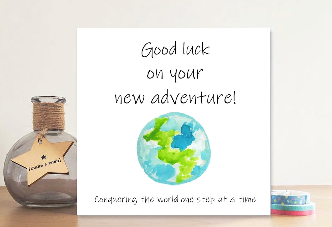 Good Luck Card Good Luck On Your New Adventure Card | Etsy
