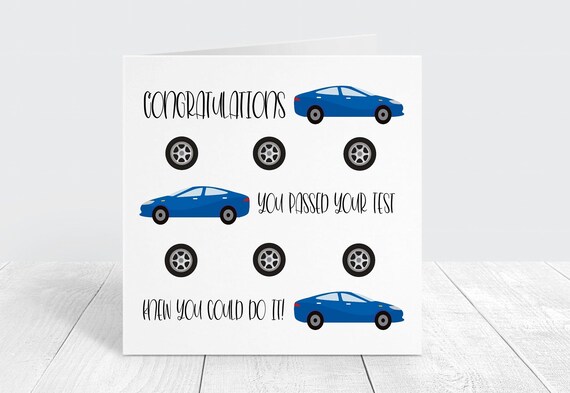 New Driver Congratulations Card Congratulations on Passing - Etsy
