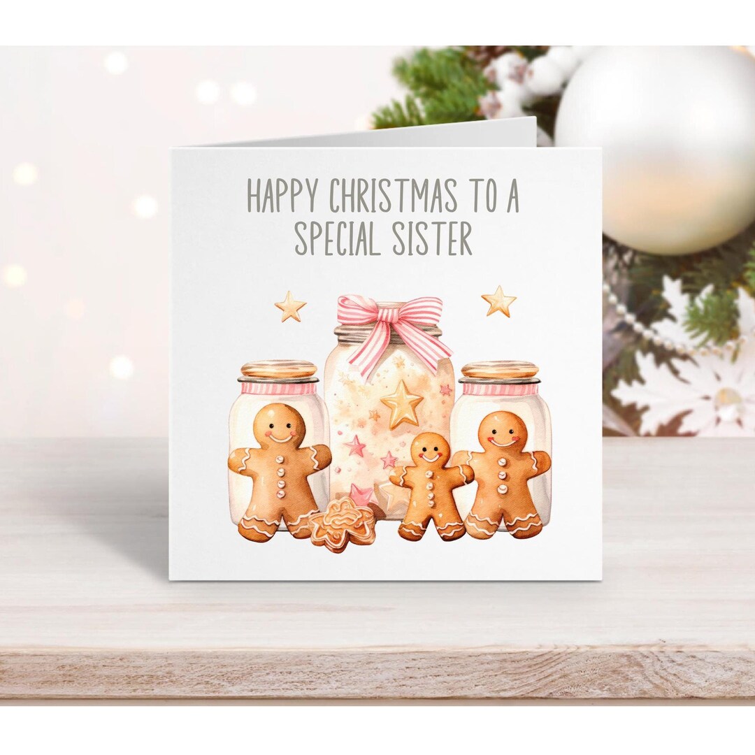 Special Sister Christmas Card, Christmas Candy Theme Card for Her ...