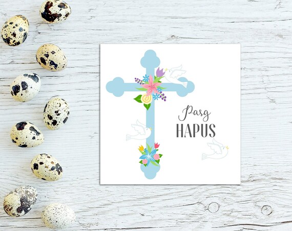 Traditional Welsh Easter Card Religious Welsh Happy Easter | Etsy