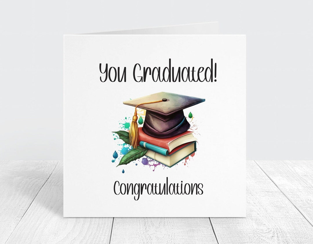 Graduation Card, Congratulations Card for University Graduate, School ...