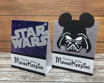 One Classic Mickey or Minnie Mousekeeping Tip Holder Card for - Etsy