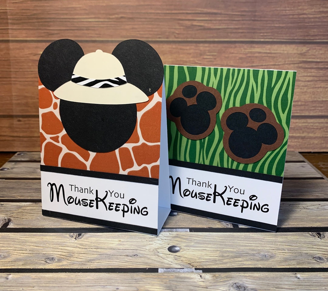 One Safari Themed Mousekeeping Tent Style Tip Holder Card for - Etsy