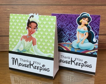 One Classic Mickey or Minnie Mousekeeping Tip Holder Card for - Etsy