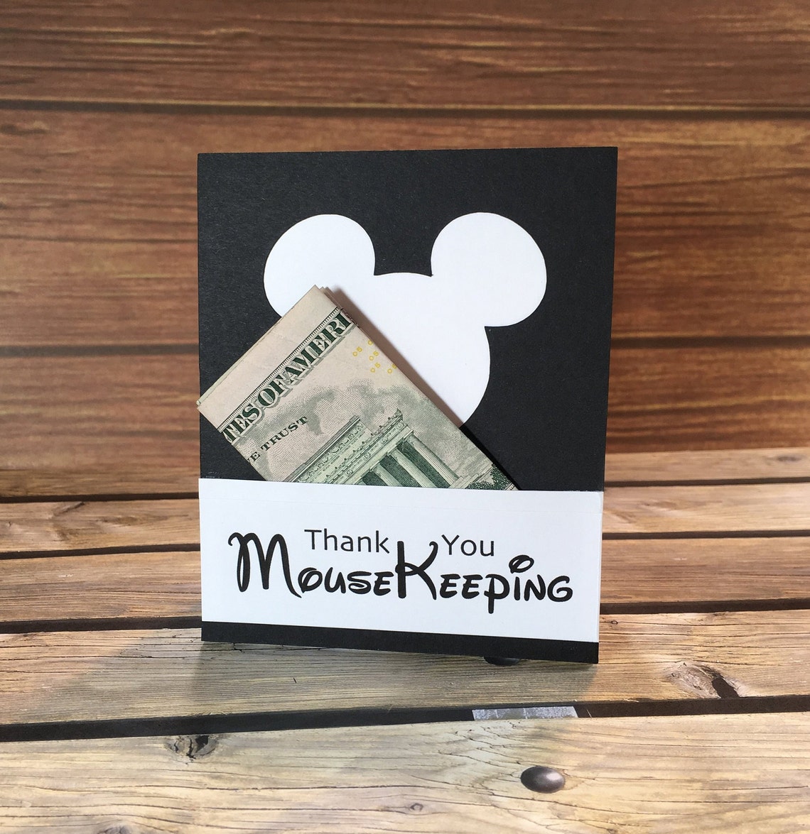One Classic Mickey or Minnie Mousekeeping Tip Holder Card for - Etsy