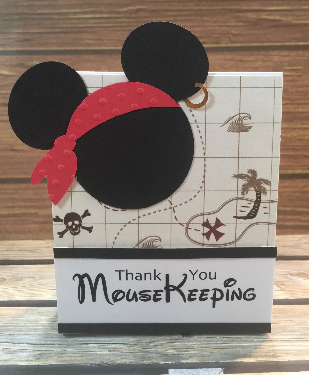One Pirate Themed Disney Mousekeeping Tent Style Tip Holder for Disney ...