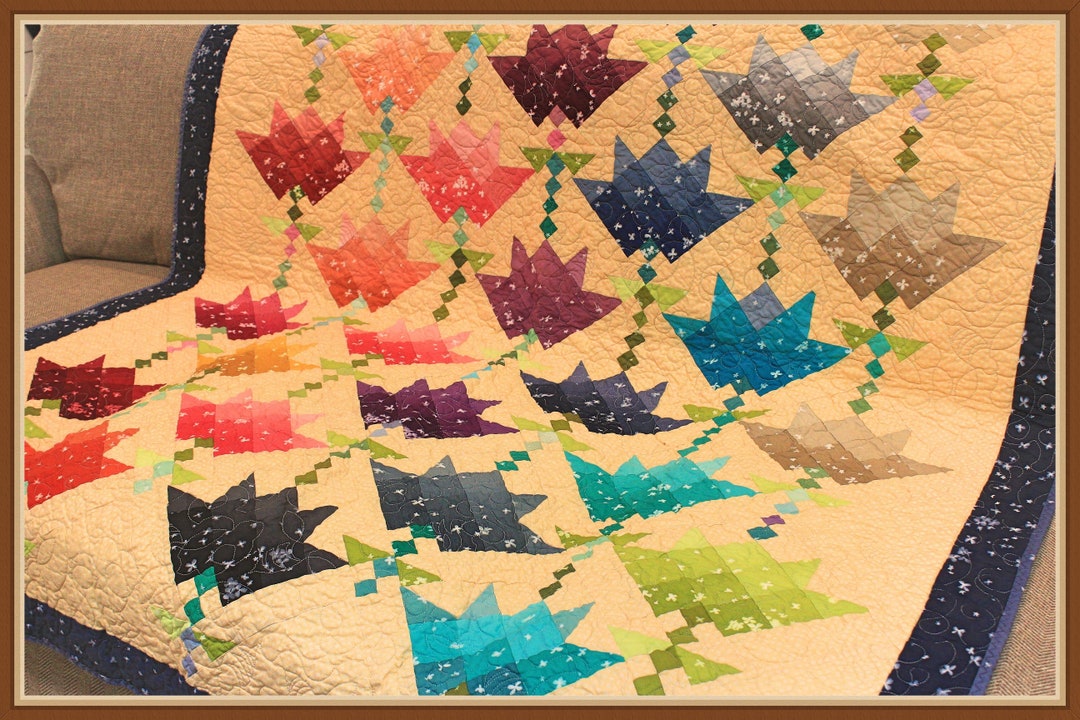 Ombre Flower Bouquet Quilt - Etsy