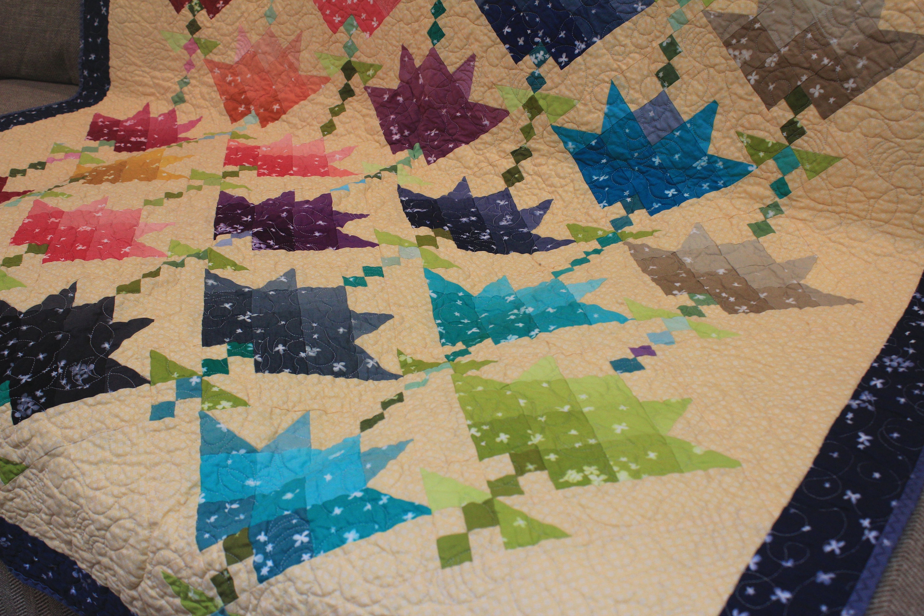 Ombre Flower Bouquet Quilt - Etsy