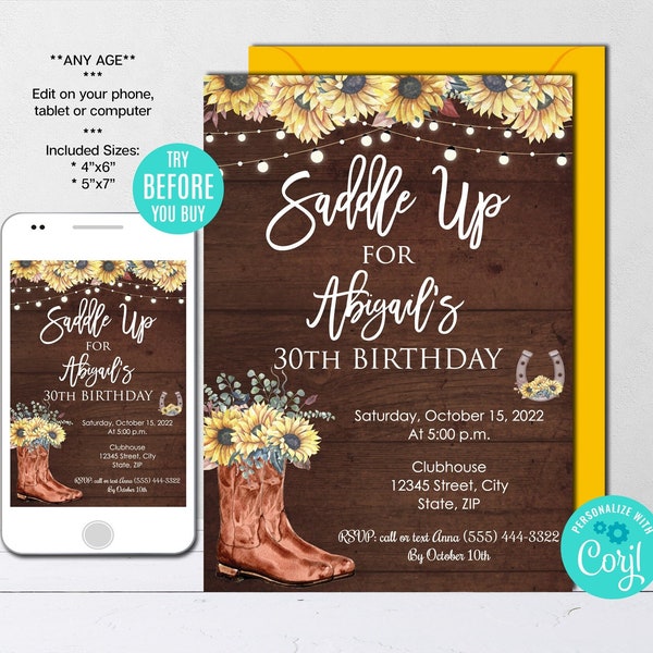 Yellowstone Birthday Invitation - Etsy