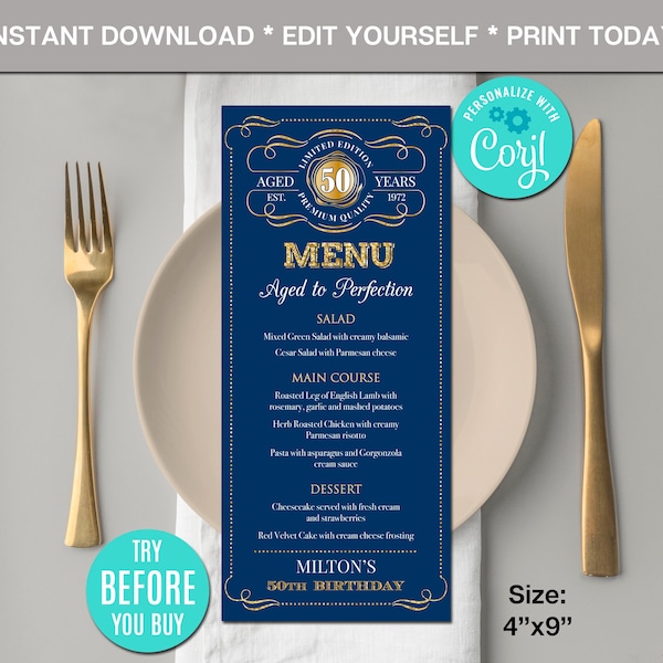 Menu Template - Etsy