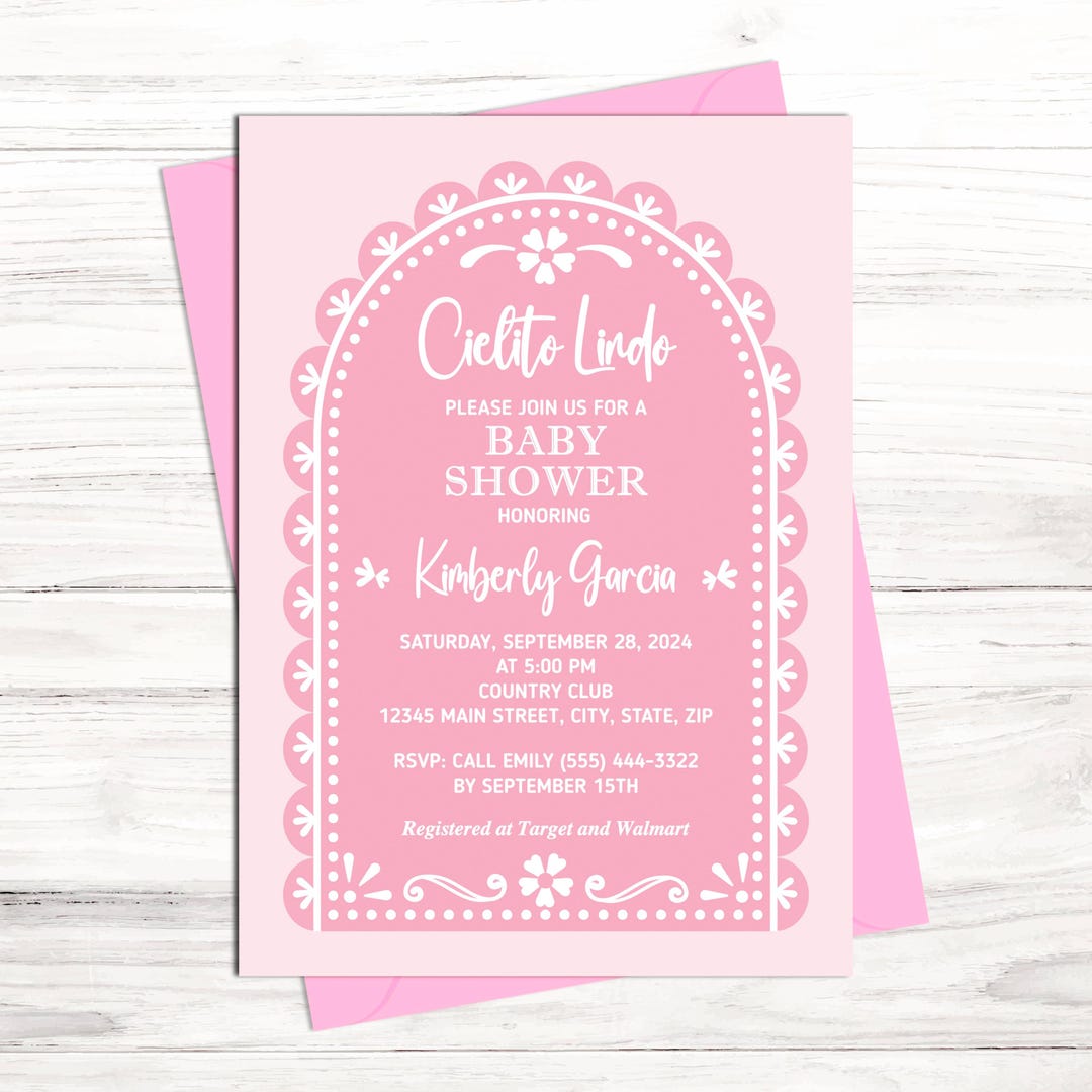 Cielito Lindo Baby Shower Invitation, Editable Template, Mexican Barro ...