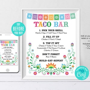 EDITABLE Mexican Food Labels Fiesta Party Place Card Tent Card - Etsy