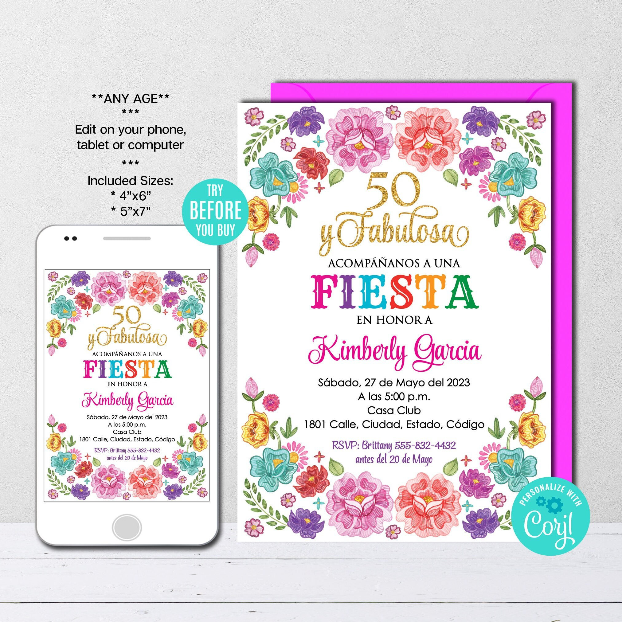 Fiesta Party Invitations In Spanish