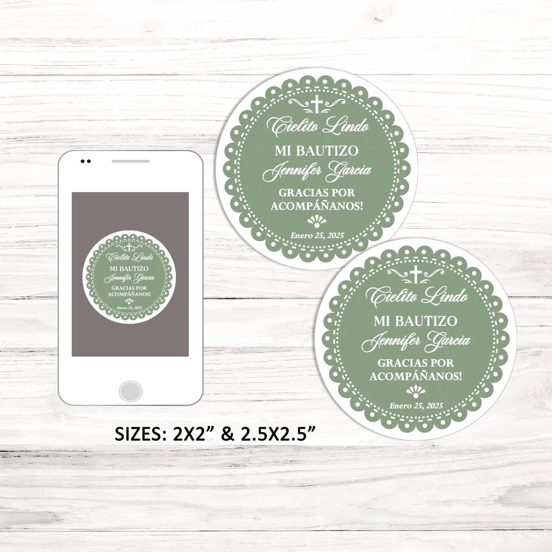 Editable Cielito Lindo Baptism Favor Round Tag Template, Mexican Barro ...