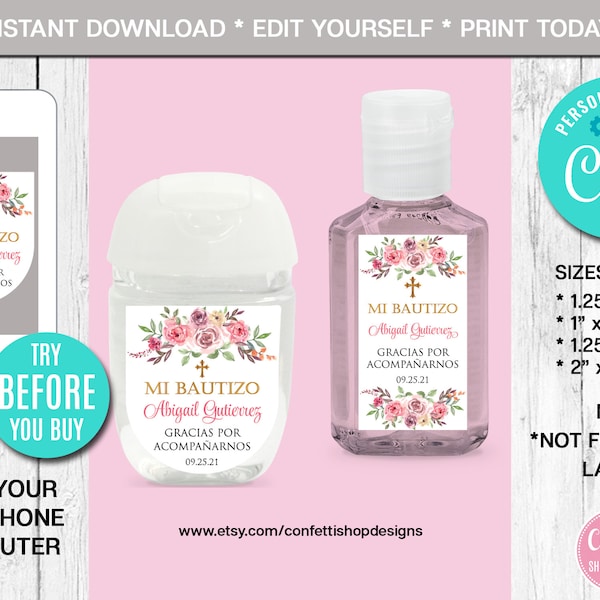 Sanitizer Label - Etsy