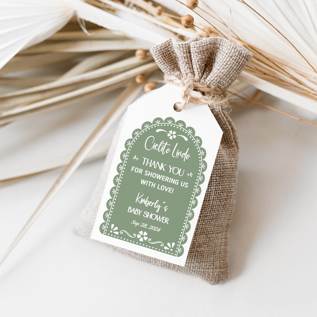 Cielito Lindo Baby Shower Favor Tag, Editable Template, Mexican Barro ...