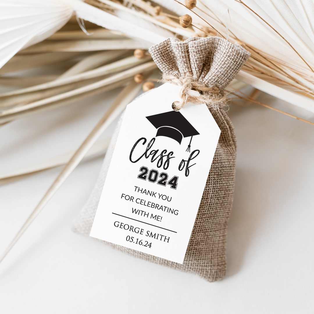 EDITABLE Graduation Favor Tag Template, Printable Grad Party Gift Tag ...