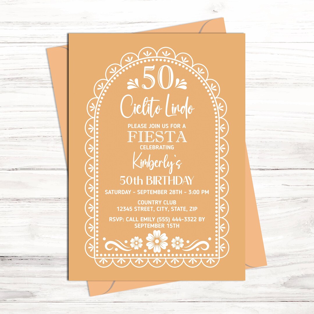 Editable Cielito Lindo Fiesta Birthday Invitation Template, Papel ...