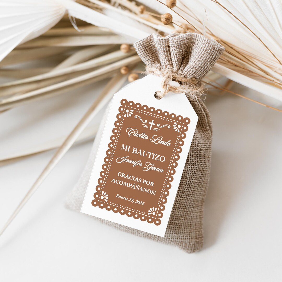 Editable Cielito Lindo Baptism Favor Tag: Mexican Barro Theme, Talavera ...