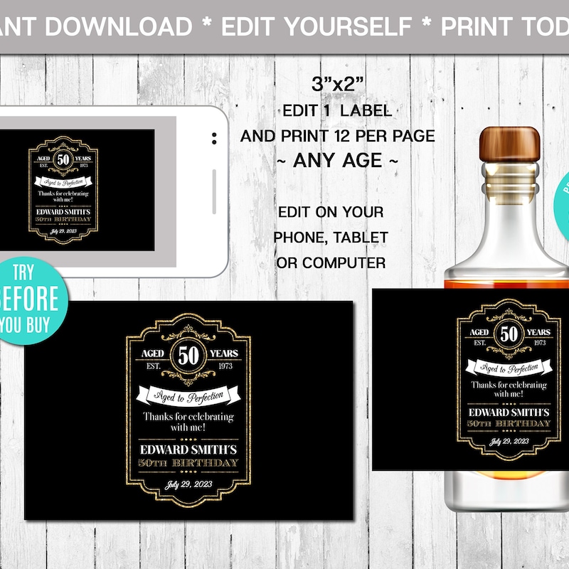 Liquor Bottle Label - Etsy
