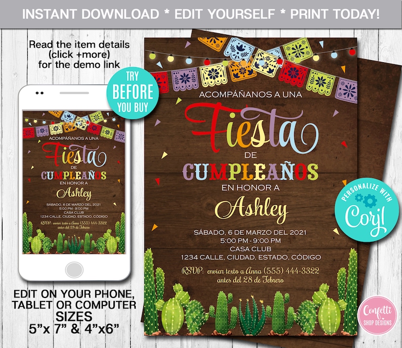 editable-mexican-birthday-invitation-spanish-birthday-invite-etsy