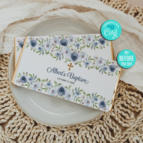 Baptism Candy Bar Wrapper Template - Etsy