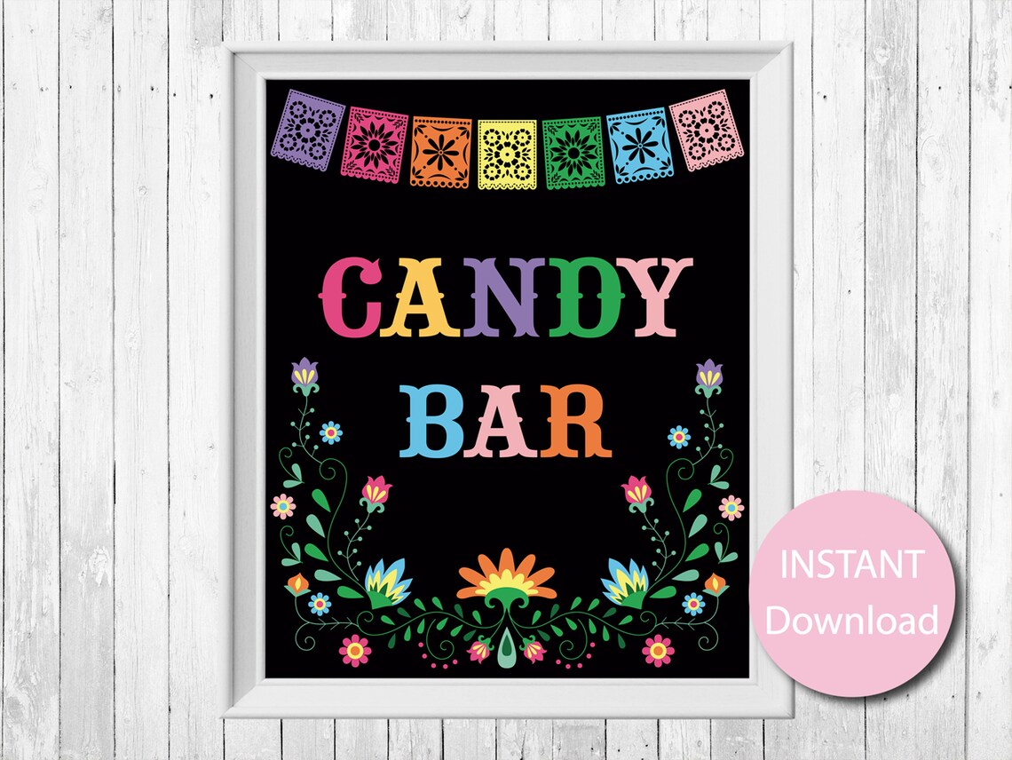 Fiesta Candy Bar Sign Fiesta Table Sign Mexican Party Candy | Etsy