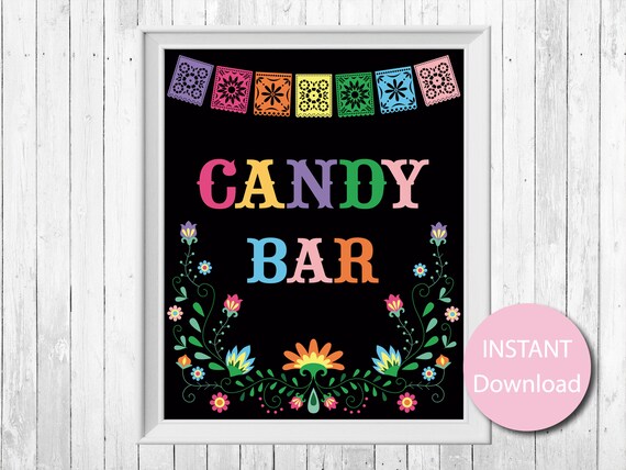 Fiesta Candy Bar Sign Fiesta Table Sign Mexican Party Candy | Etsy