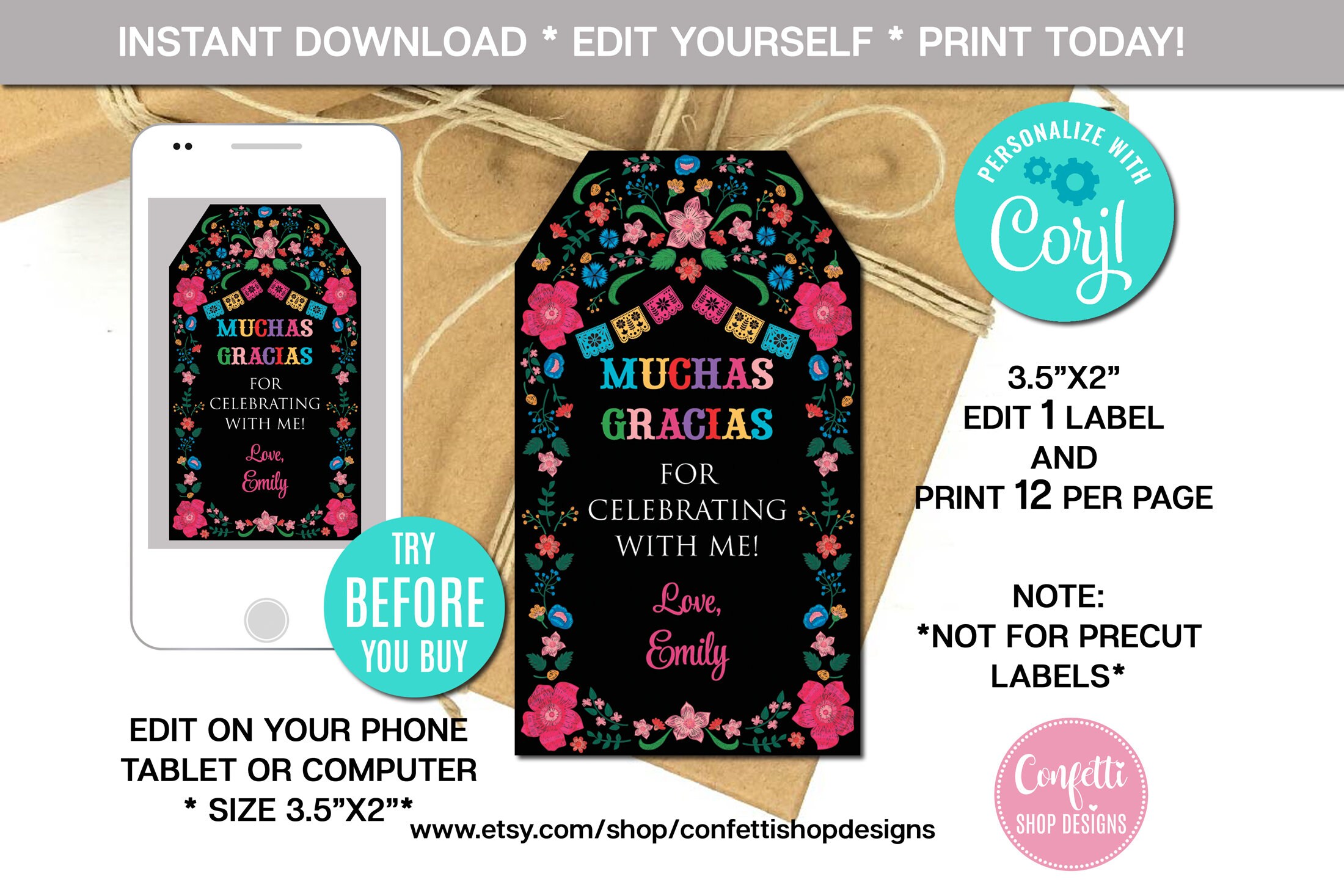 Editable Mexican Water Bottle Labels Fiesta Mexican Party | Etsy