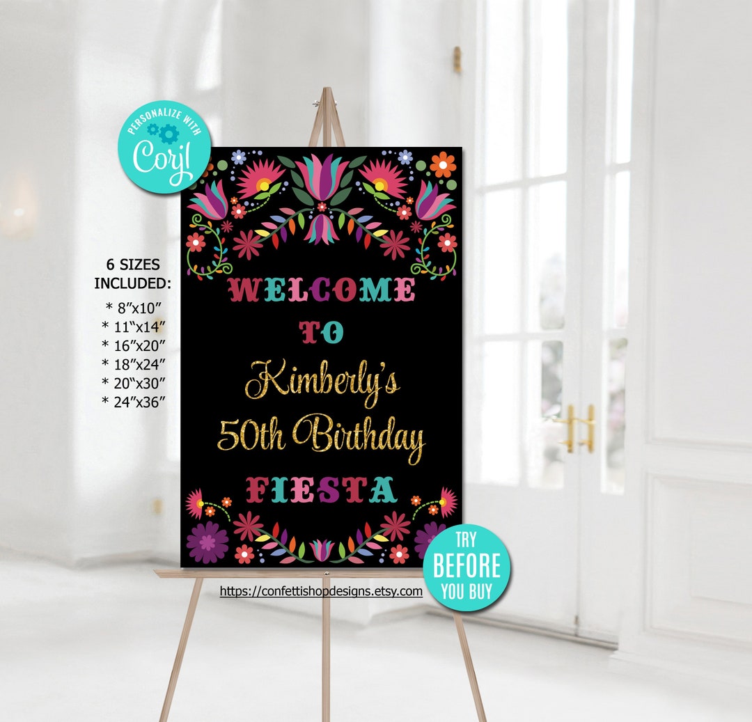 Editable Mexican Welcome Sign Birthday Welcome Sign Bridal Shower ...