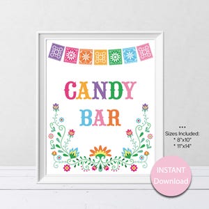 Fiesta Candy Bar Sign, Mexican Table Sign, Mexican Party, Candy Bar ...