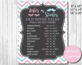 Stashes or Lashes Gender Reveal Invitation Digital File - Etsy