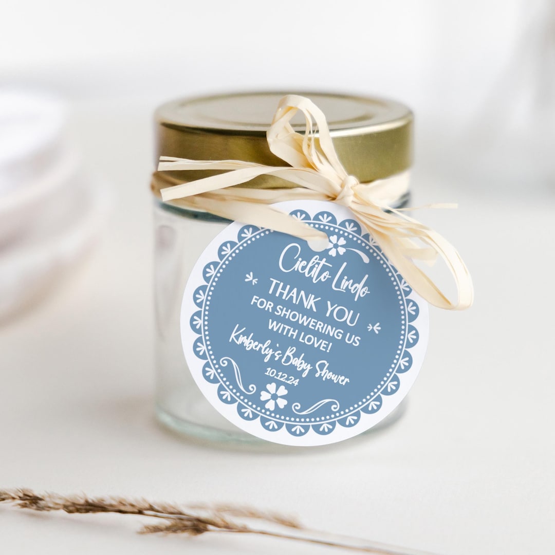 Cielito Lindo Baby Shower Sticker Favor Tag, Editable Template, Mexican ...