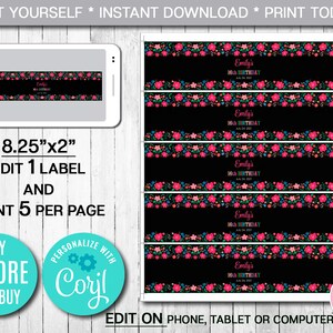 Editable Mexican Water Bottle Labels, Fiesta Mexican Party, Mexican ...