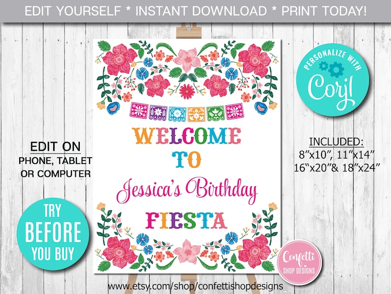 Editable Mexican Menu Mexican Birthday Mexican Flowers Menu - Etsy