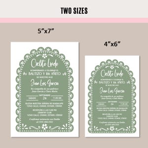 Cielito Lindo Baptism and 1st Birthday Invitation, Spanish Editable ...