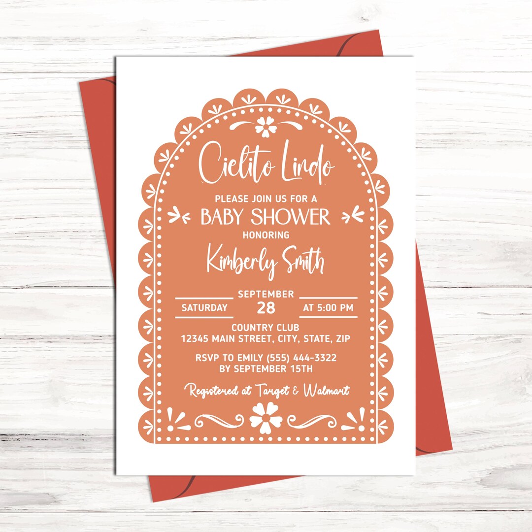 Cielito Lindo Baby Shower Invitation, Editable Template, Mexican Barro ...