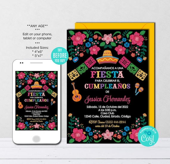 Fiesta Party Invitations In Spanish