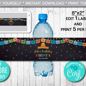 Editable Mexican Water Bottle Labels Fiesta Mexican Party - Etsy Canada
