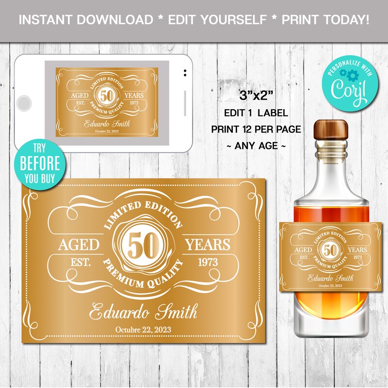 Liquor Bottle Label - Etsy