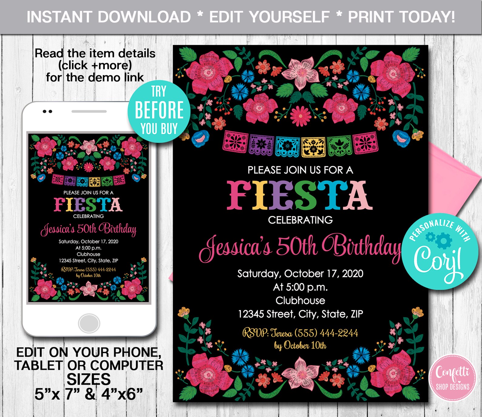 Editable Mexican Water Bottle Labels, Fiesta Mexican Party, Mexican ...