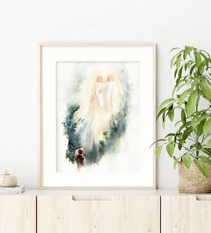 First Vision Painting "hear Him" Joseph Smith Watercolor - Etsy