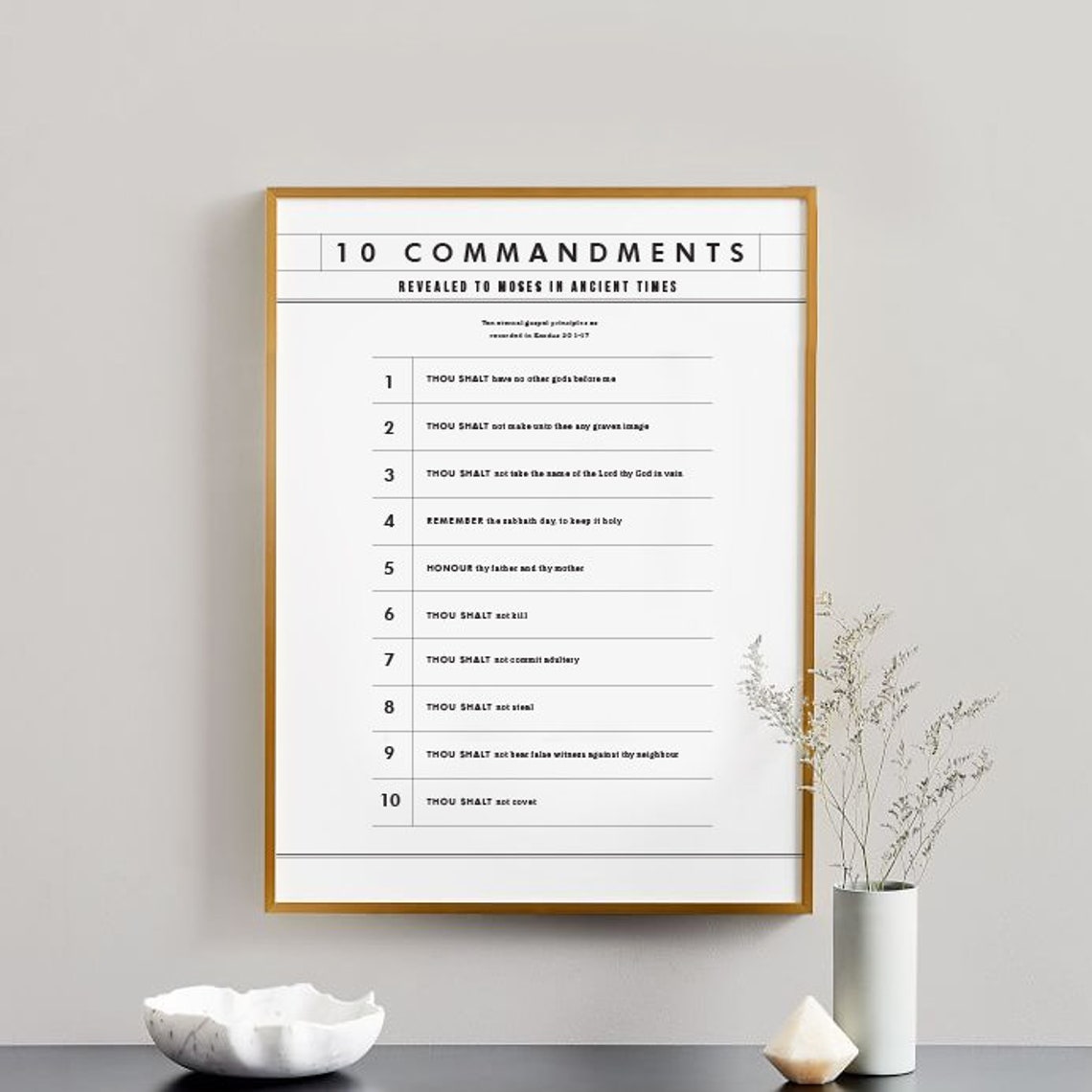 10 Commandments Printable Ten Commandments Bible Typographic | Etsy